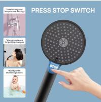 China Modern Design Style Handheld Round Shower Heads 3 Mode One-click On/off Water Saving for sale