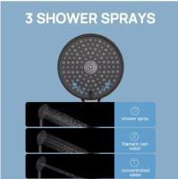 China Modern Design Style Handheld Round Shower Heads 3 Mode One-click On/off Water Saving for sale