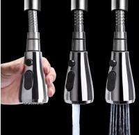 China 1-year Guarantee Abs Plastic Water Tap Hand Shower Head Rainfall Shower heads Flexible Kitchen Faucet for sale