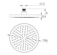 China 8 Inch Rain Shower Head for Floor Stand Faucets in Luxury ABS Plastic Bathroom for sale