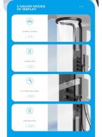 China Wall Shower Set with High Pressure Rainfall Round Matte Black Head and Panel Combo Set for sale