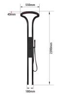 China Wall Shower Set with High Pressure Rainfall Round Matte Black Head and Panel Combo Set for sale