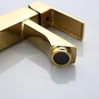 China Single Range Basin Faucets Deck Mounted Color Bathroom Sink Tap Modern Titanium Brass for sale