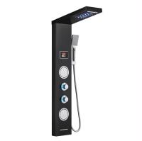 China White Bathroom Wall Mounted Stainless Steel Waterfall Shower Column with LED Panels for sale