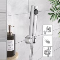 China Wall Mounted Toilet Handheld Bidet Sprayer Hand Bidet Faucet with Dual Retractable Nozzle for sale