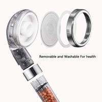 China Plastic ABS 2024 High Pressure Water Saving 3 Mode Function Shower Head With Hose Holder for sale