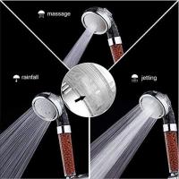 China Plastic ABS 2024 High Pressure Water Saving 3 Mode Function Shower Head With Hose Holder for sale