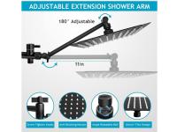 China High Pressure Rain Shower Head With Adjustable Extension Arm And Handheld Function Hot Cold Water for sale