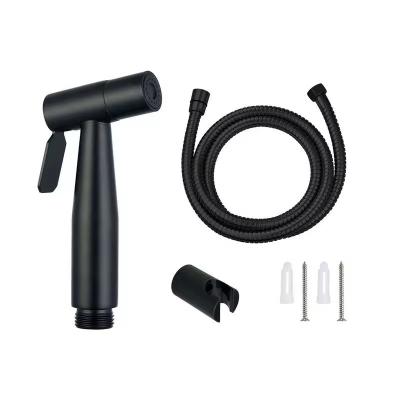 China Brushed Stainless Steel Bathroom Portable Hand Shattaf Toilet Bidet Faucet Sprayer Set for sale