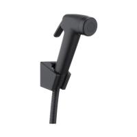China 2024 Black Round Bidet Spray Shattaf Shower Head With Hose Sprayer Kit Douche Toilet for sale