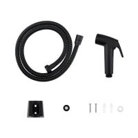 China 2024 Black Round Bidet Spray Shattaf Shower Head With Hose Sprayer Kit Douche Toilet for sale