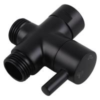 China Round Black Finished Brass Toilet Bidet Spray Diverter Wash Kit For Wall Installation for sale
