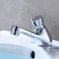 China Public Washroom Water Saving Faucet Durable Brass Automatic Push Button Cold Faucet for sale