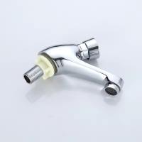 China Public Washroom Water Saving Faucet Durable Brass Automatic Push Button Cold Faucet for sale