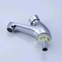China Public Washroom Water Saving Faucet Durable Brass Automatic Push Button Cold Faucet for sale