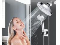 China Chrome Finish Lizhen Hwa-Vic High Pressure Rain Shower Head With Exposed Shower Faucet for sale