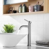 China Single Handle Controls Cold Water Modern Designs Stainless Steel Basin Faucet for Bathroom for sale