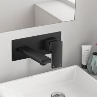 China Square Lizhen Simple Bathroom Taps Kitchen Laundry Faucet Wall Mixer Tap Basin Faucet Sink for sale