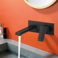 China Square Lizhen Simple Bathroom Taps Kitchen Laundry Faucet Wall Mixer Tap Basin Faucet Sink for sale