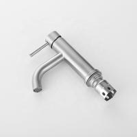 China Hotel Bathroom Vanity Faucet with Ceramic Valve Core and Brushed Nickel Finish for sale