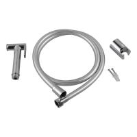China Bathroom Cleaning Round Chrome Brass Toilet Bidet Spray Kit with 1.2m PVC Water Hose for sale