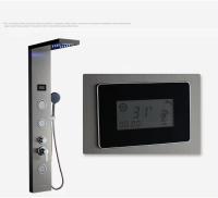 China Stainless Steel Thermostatic Rain Shower Panel Faucet Set with LED Display and Spa Jets for sale