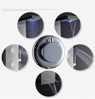 China Stainless Steel Thermostatic Rain Shower Panel Faucet Set with LED Display and Spa Jets for sale