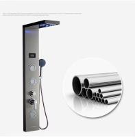 China Stainless Steel Thermostatic Rain Shower Panel Faucet Set with LED Display and Spa Jets for sale