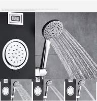 China Stainless Steel Waterfall Rain Mist Shower Head Brass Copper Wall Mounted Shower Faucet Set for sale