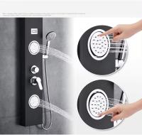China Stainless Steel Waterfall Rain Mist Shower Head Brass Copper Wall Mounted Shower Faucet Set for sale
