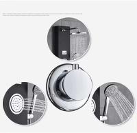 China Stainless Steel Waterfall Rain Mist Shower Head Brass Copper Wall Mounted Shower Faucet Set for sale