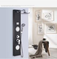 China Stainless Steel Waterfall Rain Mist Shower Head Brass Copper Wall Mounted Shower Faucet Set for sale