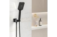 China 2024 Lizhen Square Shower Head Holder 3.1'' High Pressure Black Exposed Shower Faucet for Household for sale