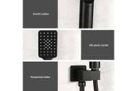 China 2024 Lizhen Square Shower Head Holder 3.1'' High Pressure Black Exposed Shower Faucet for Household for sale