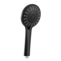 China 2024 High Pressure Handheld Shower Head With 5 Modes Powerful Round Black For Bathroom for sale