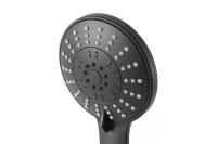 China 2024 High Pressure Handheld Shower Head With 5 Modes Powerful Round Black For Bathroom for sale