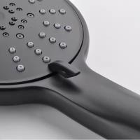 China 2024 High Pressure Handheld Shower Head With 5 Modes Powerful Round Black For Bathroom for sale