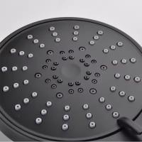 China 2024 High Pressure Handheld Shower Head With 5 Modes Powerful Round Black For Bathroom for sale