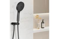 China Simple Fashion Household Handheld Shower Head Holder High Pressure Black For Bathroom for sale