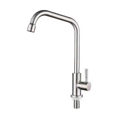 China Lizhen Stainless Steel Kitchen Sink Faucet Single Handle 360 Degree Rotating Tap for sale