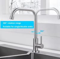China Lizhen Stainless Steel Kitchen Sink Faucet Single Handle 360 Degree Rotating Tap for sale