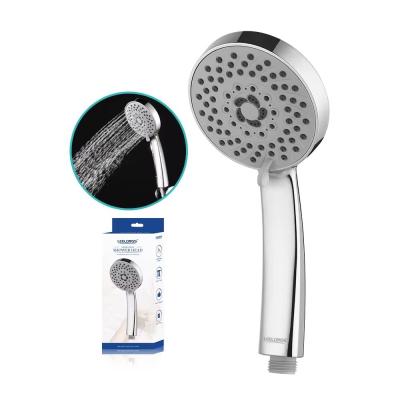 China Contemporary Round Chromed Flower 5 Functions Water Saving Handheld Bath Head Shower for sale