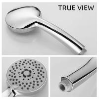 China Contemporary Round Chromed Flower 5 Functions Water Saving Handheld Bath Head Shower for sale