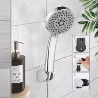 China Contemporary Round Chromed Flower 5 Functions Water Saving Handheld Bath Head Shower for sale
