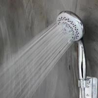 China 2024 Lizhen Modern 5 Function ABS Rainfall Round Shower Head Handheld Spray Bathroom for sale
