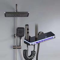 China Blackened Lizhen-Hwa.Vic Bathroom Wall Mount Rain Mixer Piano Shower Combo Set 4 Way Shower Fixture with 12