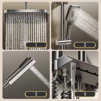 China Blackened LED Digital Display Bathroom Shower Faucet  Bathtub Rain Shower Mixer Set for sale
