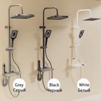 China Blackened LED Digital Display Bathroom Shower Faucet  Bathtub Rain Shower Mixer Set for sale