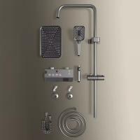 China Blackened LED Digital Display Bathroom Shower Faucet  Bathtub Rain Shower Mixer Set for sale