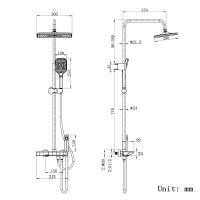 China Blackened LED Digital Display Bathroom Shower Faucet  Bathtub Rain Shower Mixer Set for sale
